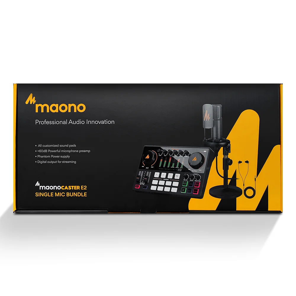 Maono Professional Audio Interface Podcast Mixer Voice Changer Studio ...