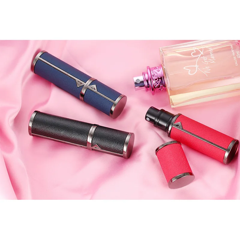 Luxury Cosmetic Portable 5ml Leather Case Glass Travel Mini Perfume ...