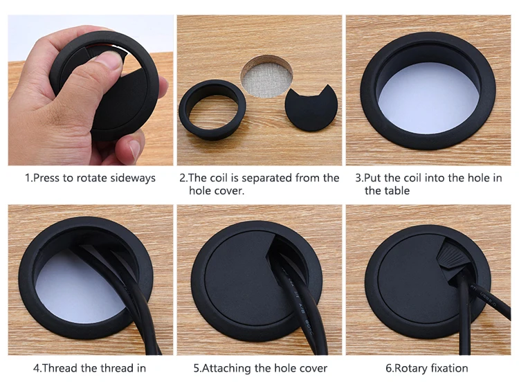 Toco Computer Desk Cable Grommets Cable 60mm Desk Grommet Plastic Desk ...