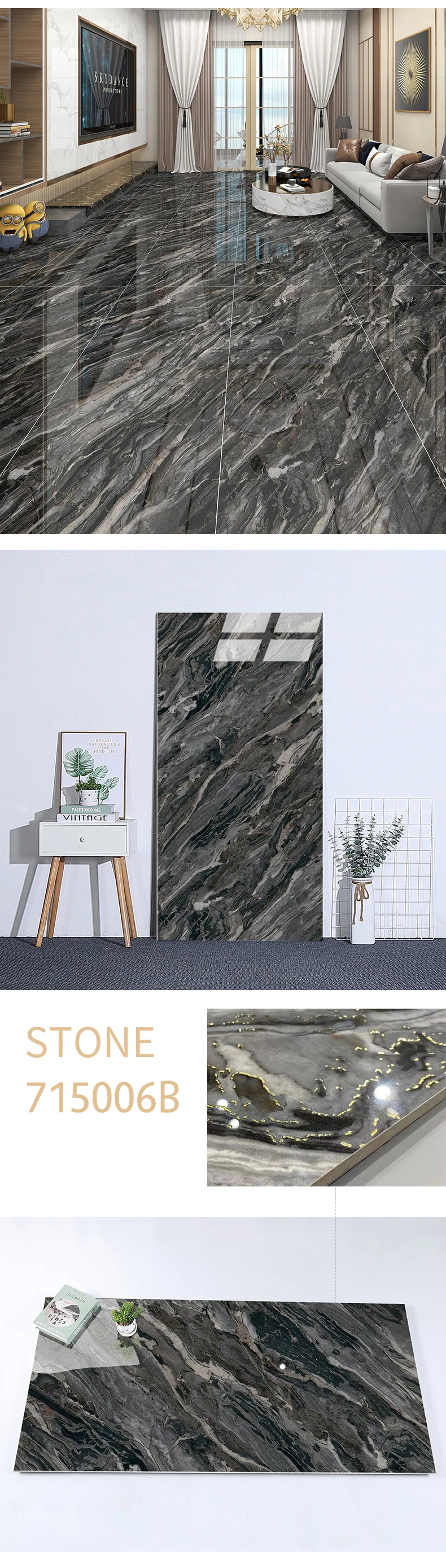 High Quality 750*1500 Bedroom Living Room Indoor Floor Tiles Porcelain ...