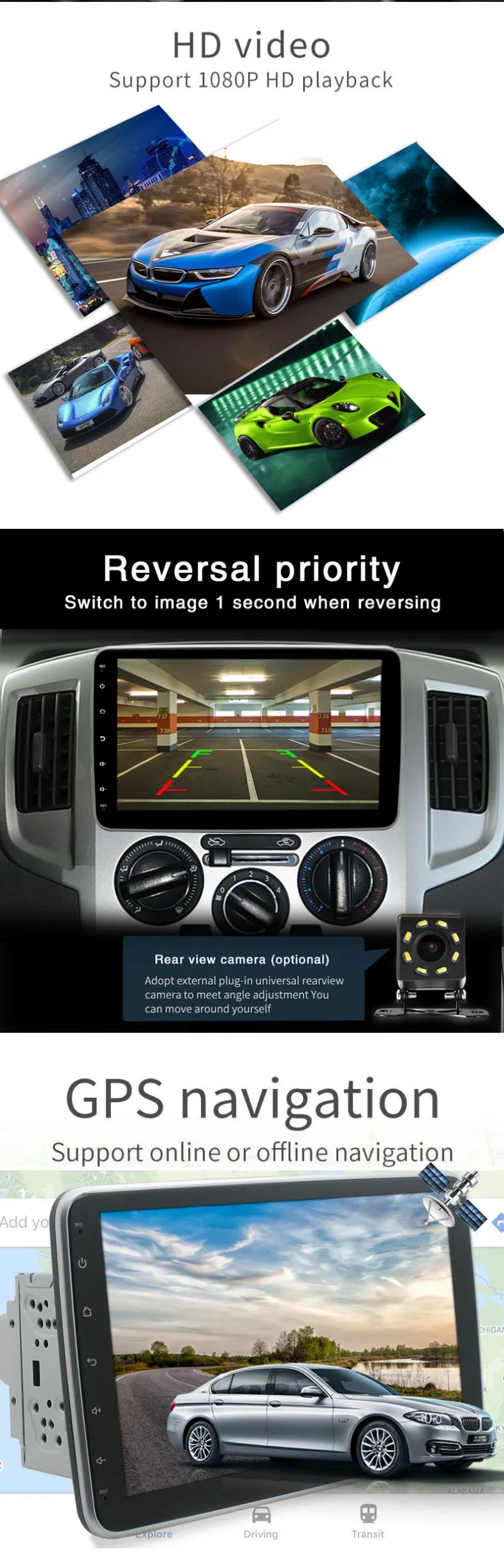 Universal 10.1 Inch Double 2din Car Radio Rotating Screen Dvd Player ...