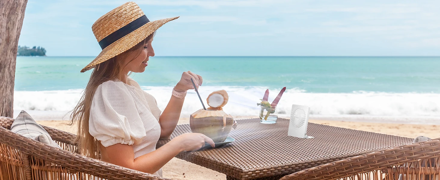 Portable Rechargeable 3-Speed Desk Fan Mechanical Control Emergency Fan for Outdoor Use Battery ...