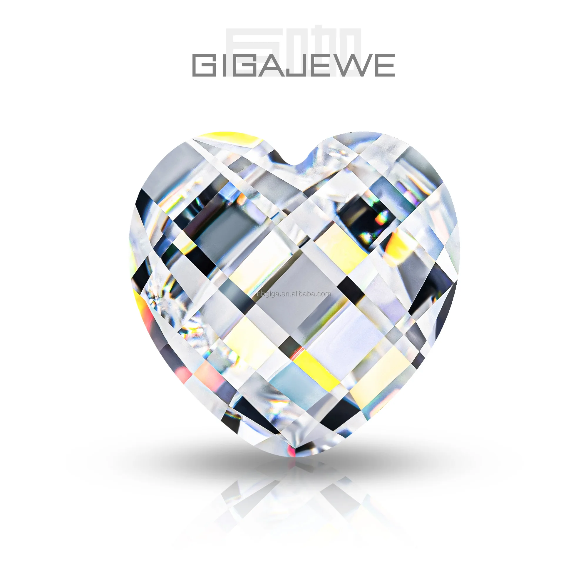 GIGAJEWE 3.5Ct Pixel Cut White D Color Moissanite Loose Stone Hand Cut ...