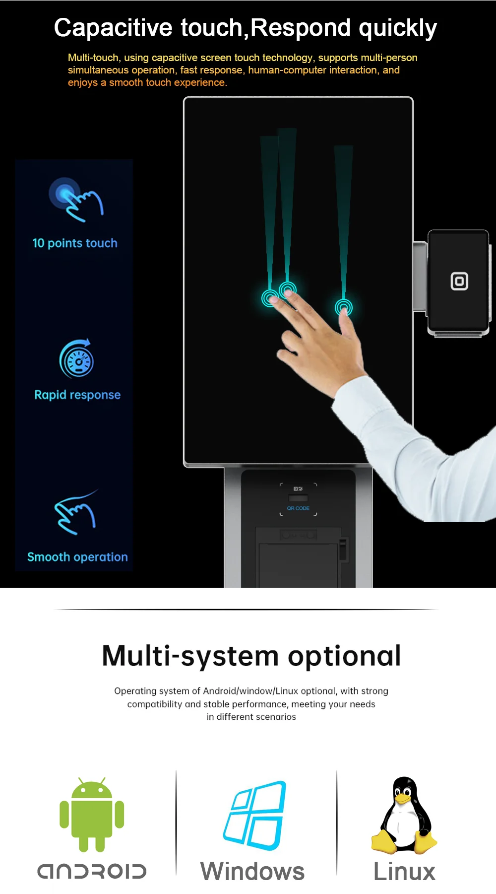 Capacitive Multi-point Touch Screen Intelligent Terminal Kiosk Self ...