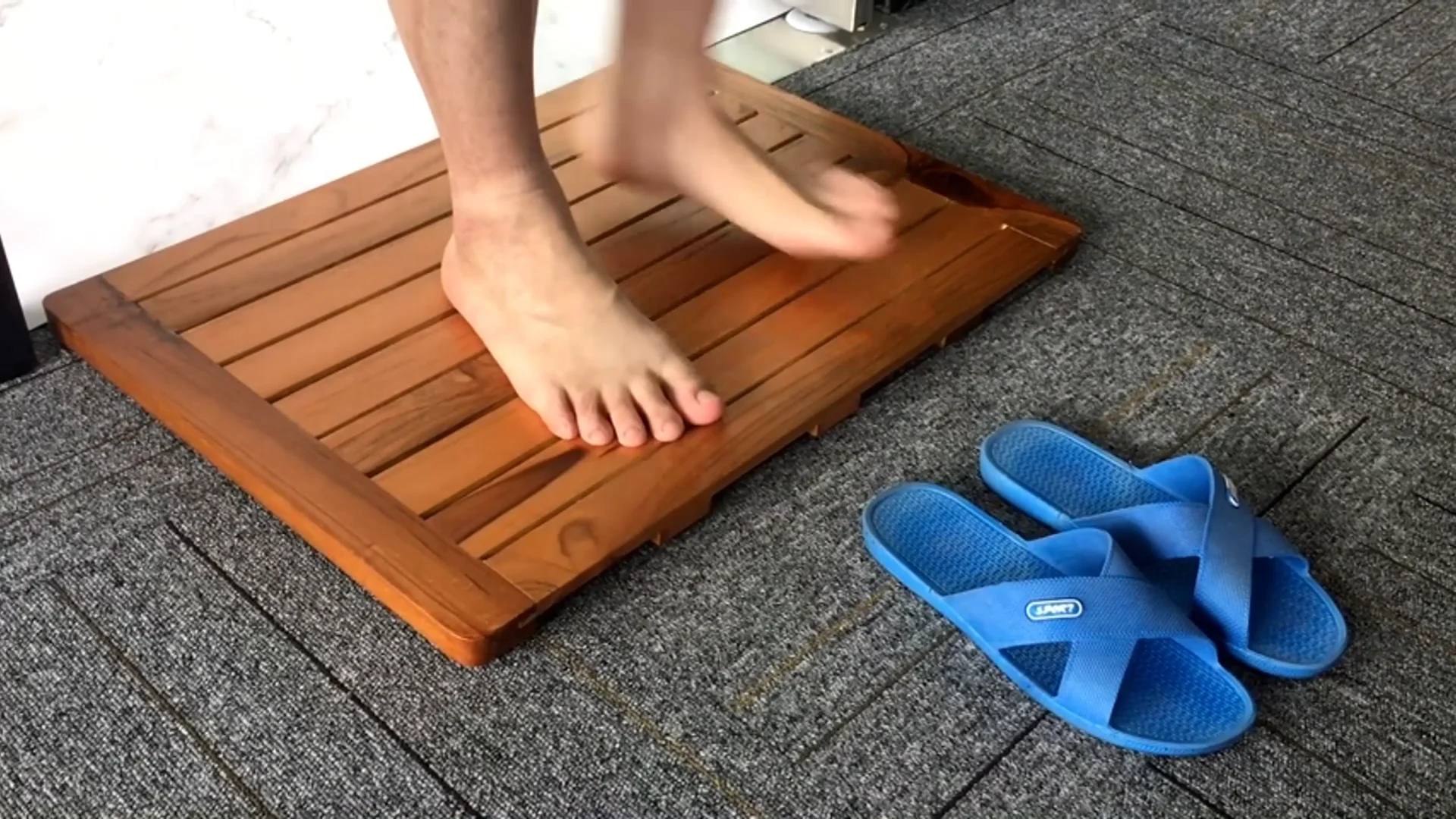 Teak Wood Bath Mat Bamboo Bath Mat For Bathroom Shower Mat Non Slip ...