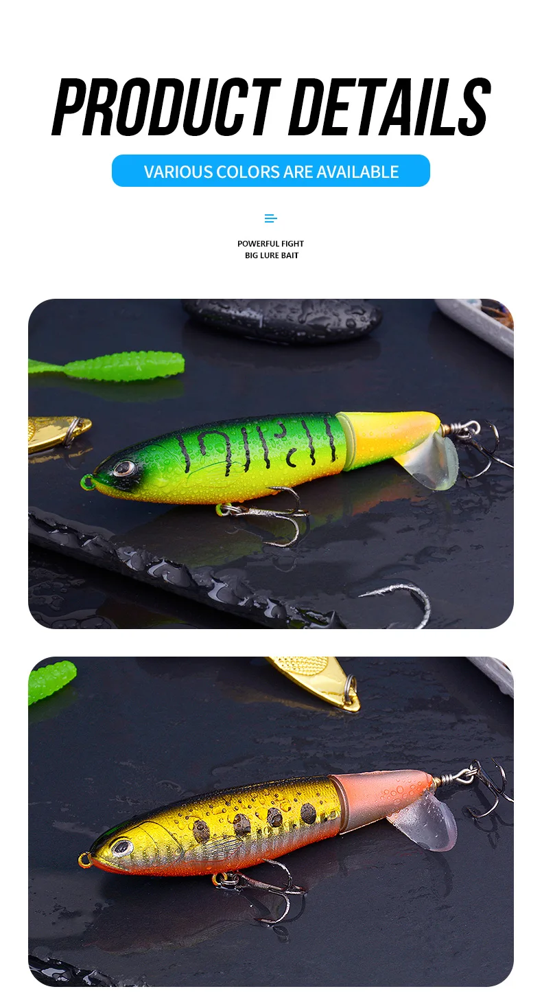 DN 11cm 15g Floating Whopper Popper Fishing Lure Top Water Whopper ...