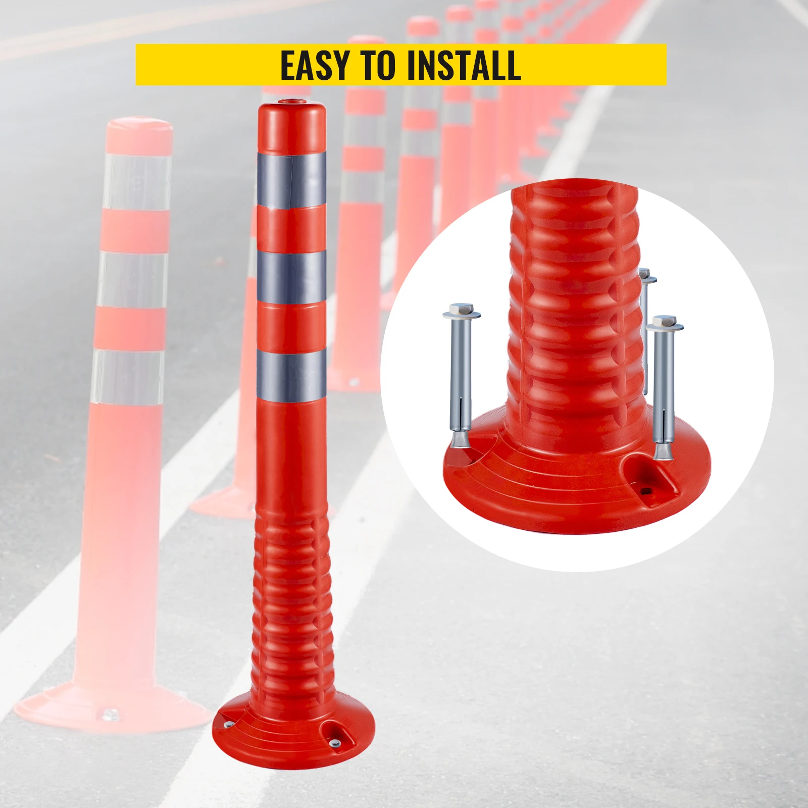Safety Barrie Bollard Steel Traffic Pole Signs Parking Post Safe Column ...