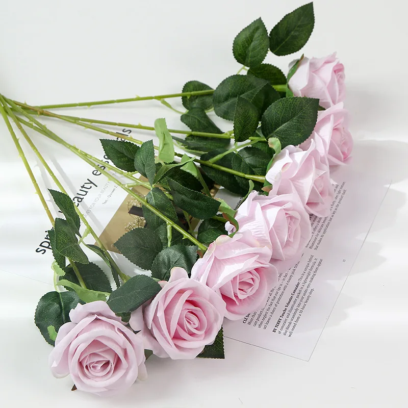 Wholesale Single Artificial Flowers Rose Silk Plastic Simulation Roses ...