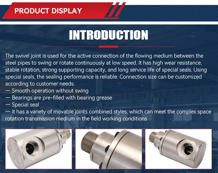 Stainless Steel 304 High Pressure Rotary Joint for Water, Oil, Gas