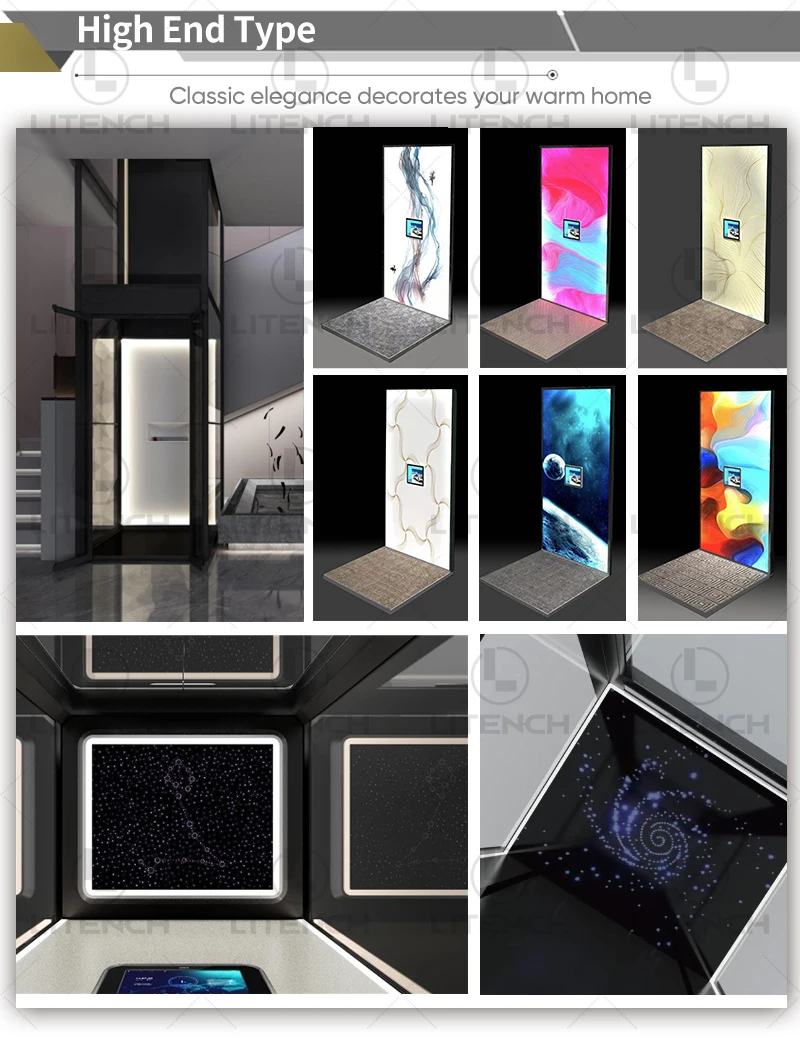 2024 Modern Elevation Design Glass Home Elevator Hydraulic Lifts ...