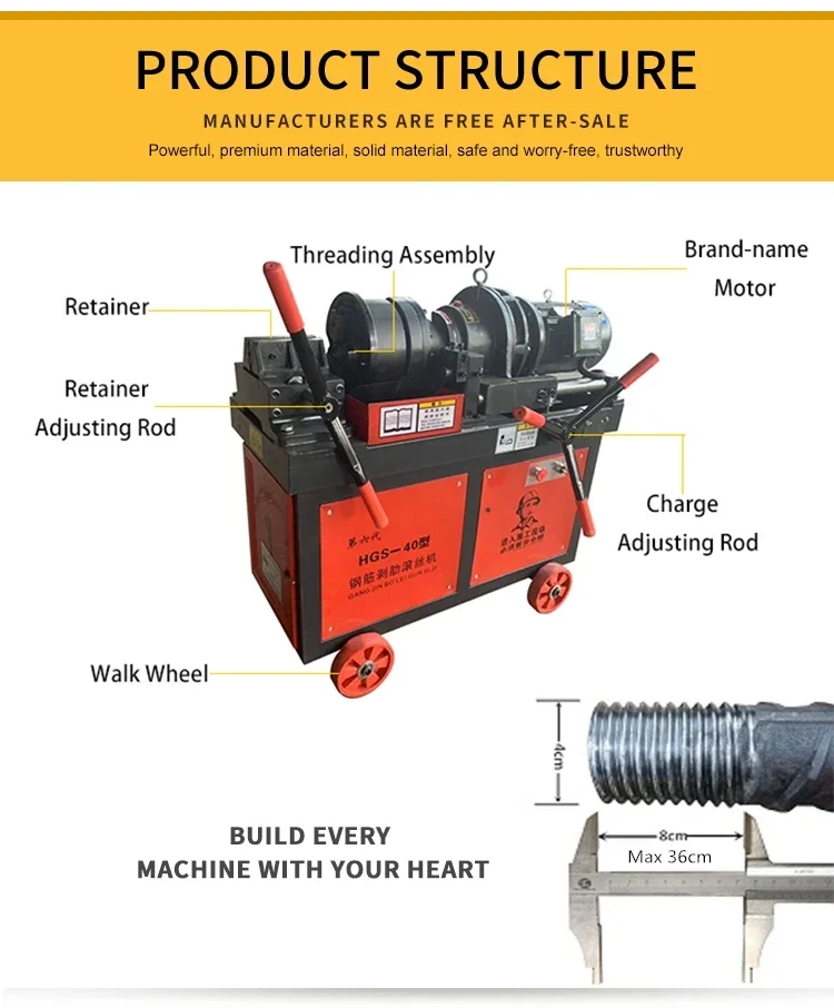 High Quality Fully Automatic Screw Thread Rebar Threading Machine For ...