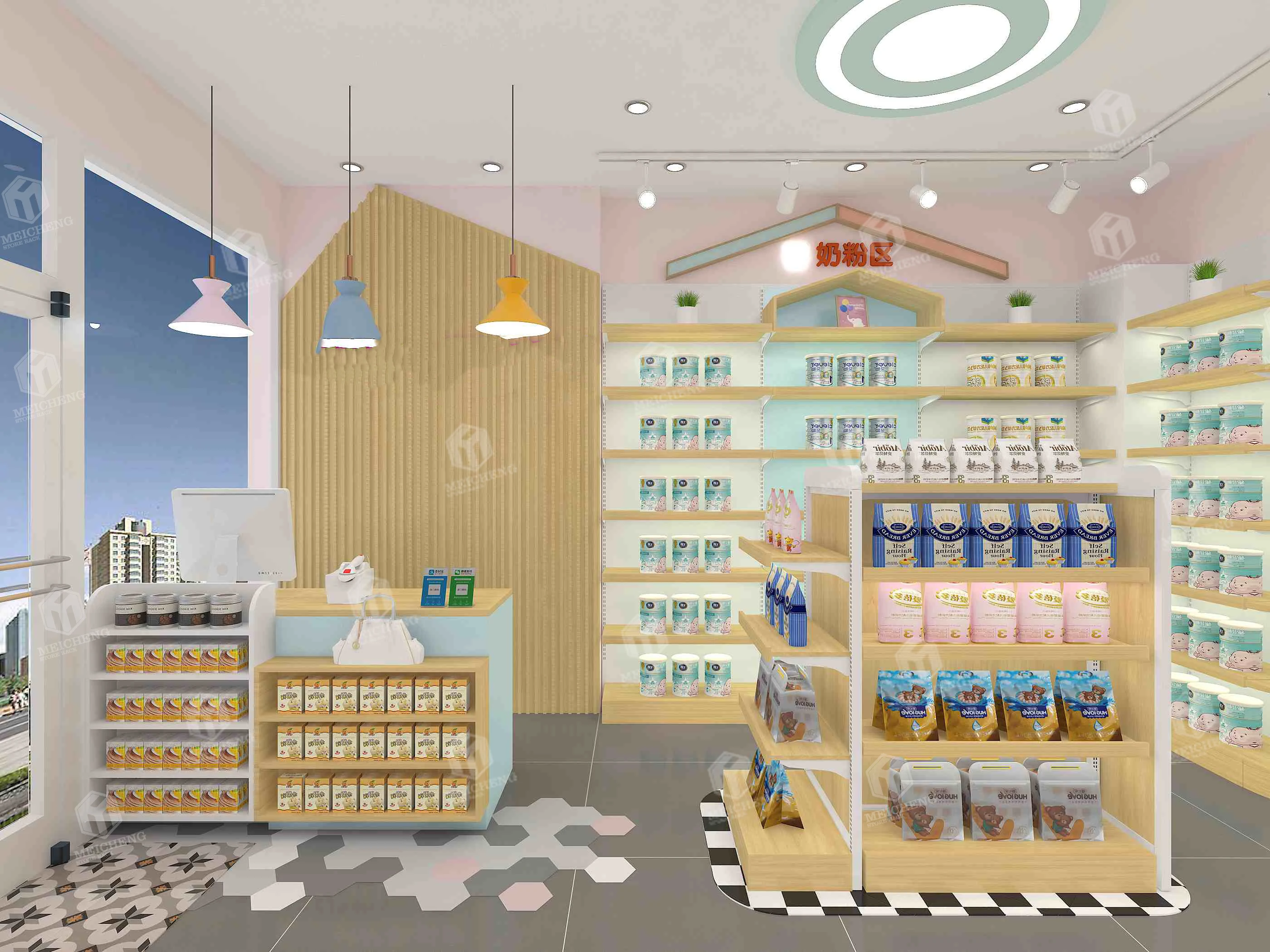 Meicheng Baby Shoes Display Stand 3D Layout Baby Shop Clothes Store ...