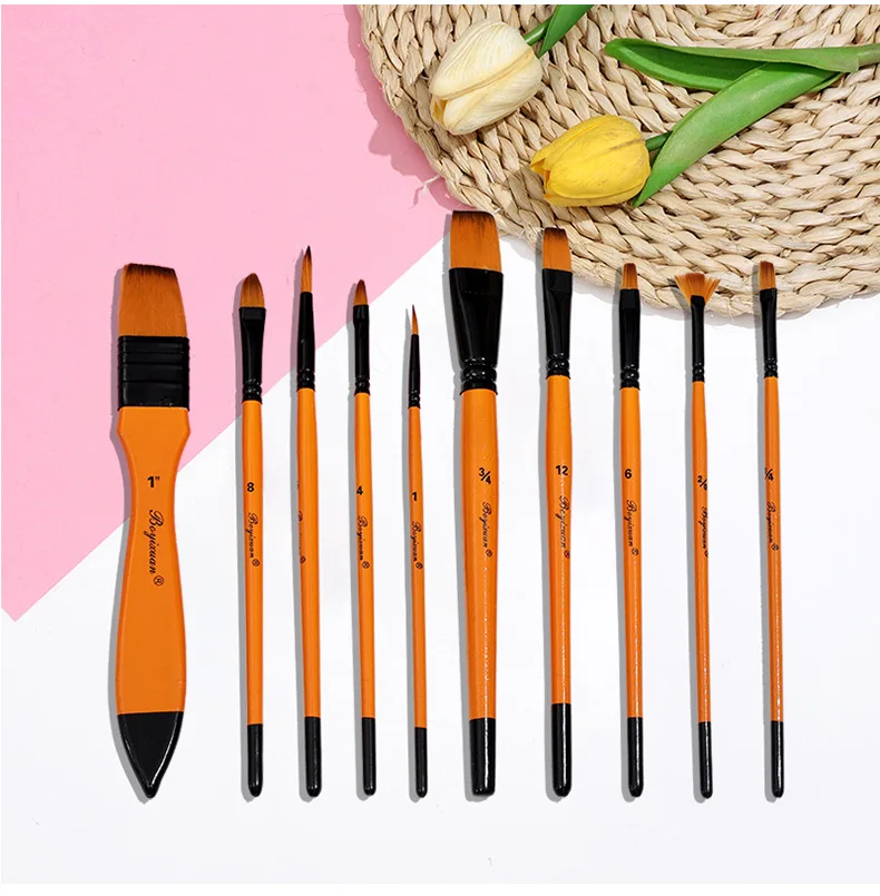 2024 Professional High Quality Nylon Watercolor Acrylic Painting Brush ...