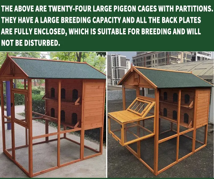 24 Cages Solid Wood Loft Pigeon Cage Carrier Pigeon Shed
