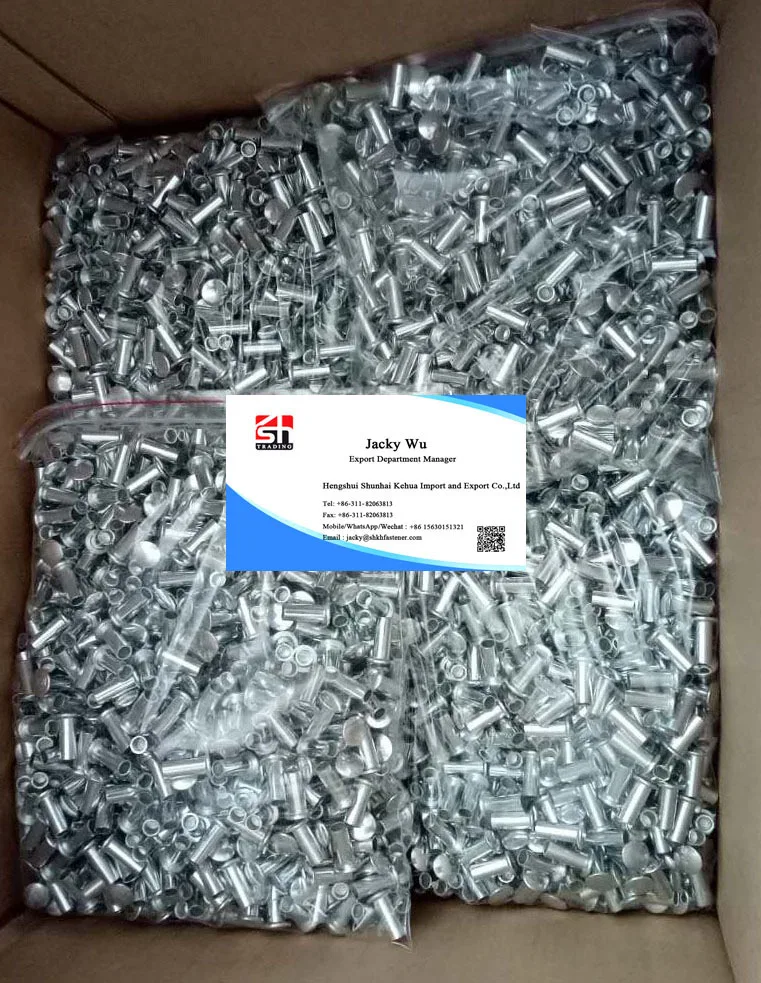 Galvanized Steel Din 7338 B Flat Head Brake And Clutch Lining Rivets ...