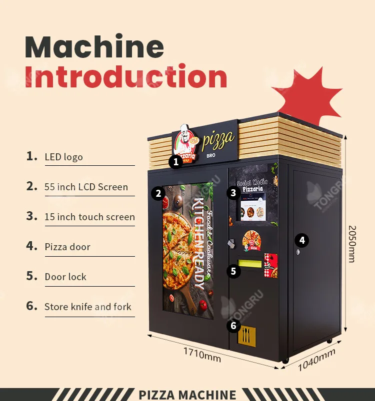 Outdoor Hot Food Pizza Cone Maker Vendor Machine Factory Oem Automatic ...