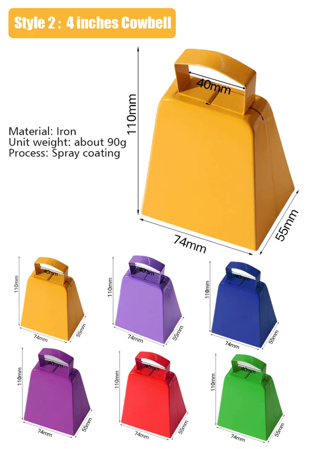 Custom Sports Christmas Decoration Cow Bells Custom Cow Bell Iron Metal ...