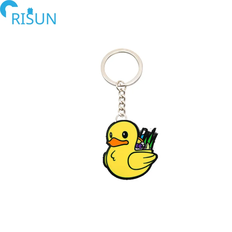 Wholesale Cute Animal Cartoon Duck With Knife Enamel Keychain Custom ...