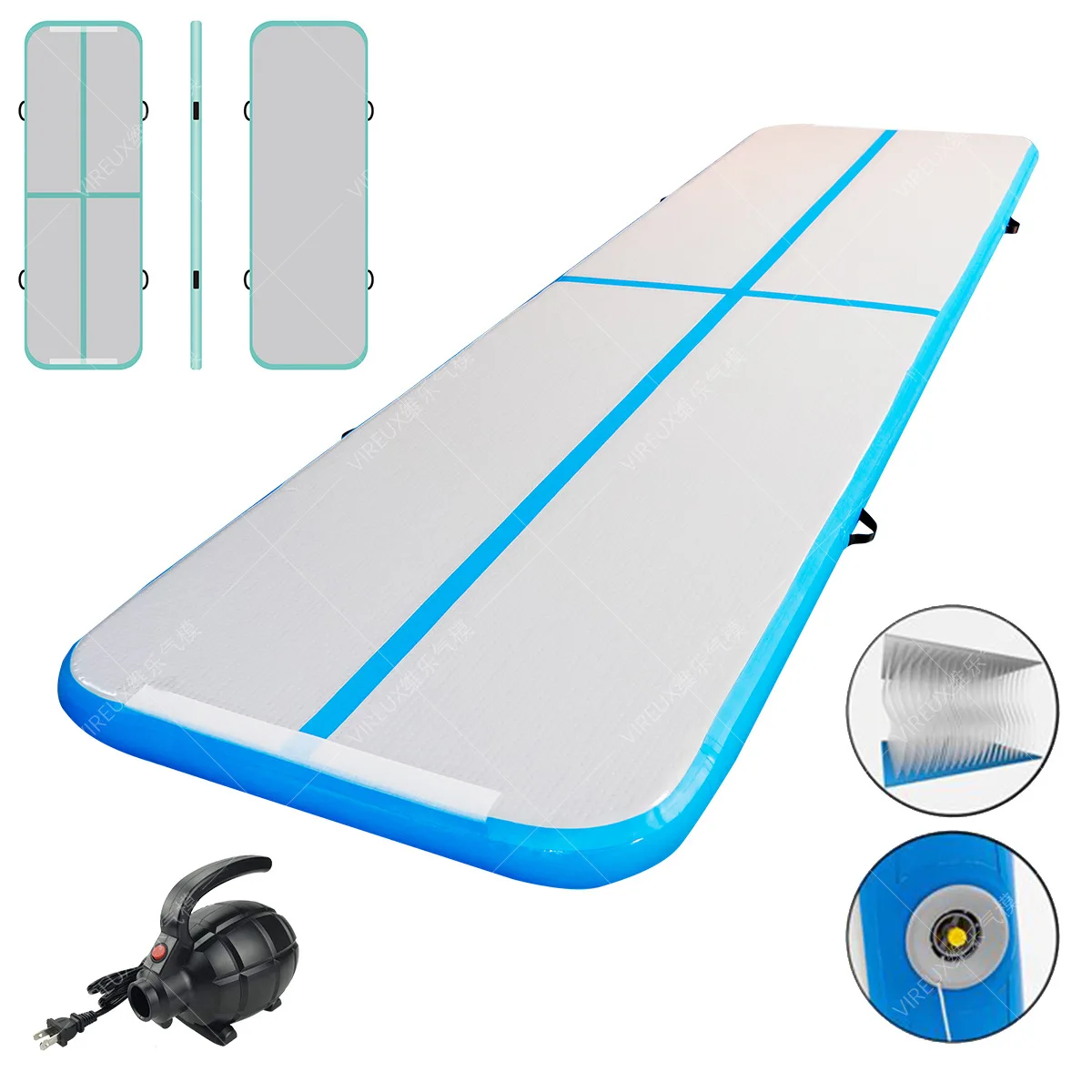 Gymnastics Floor Air Tumble Inflatable Tumbling Gym Mat Air Track for ...