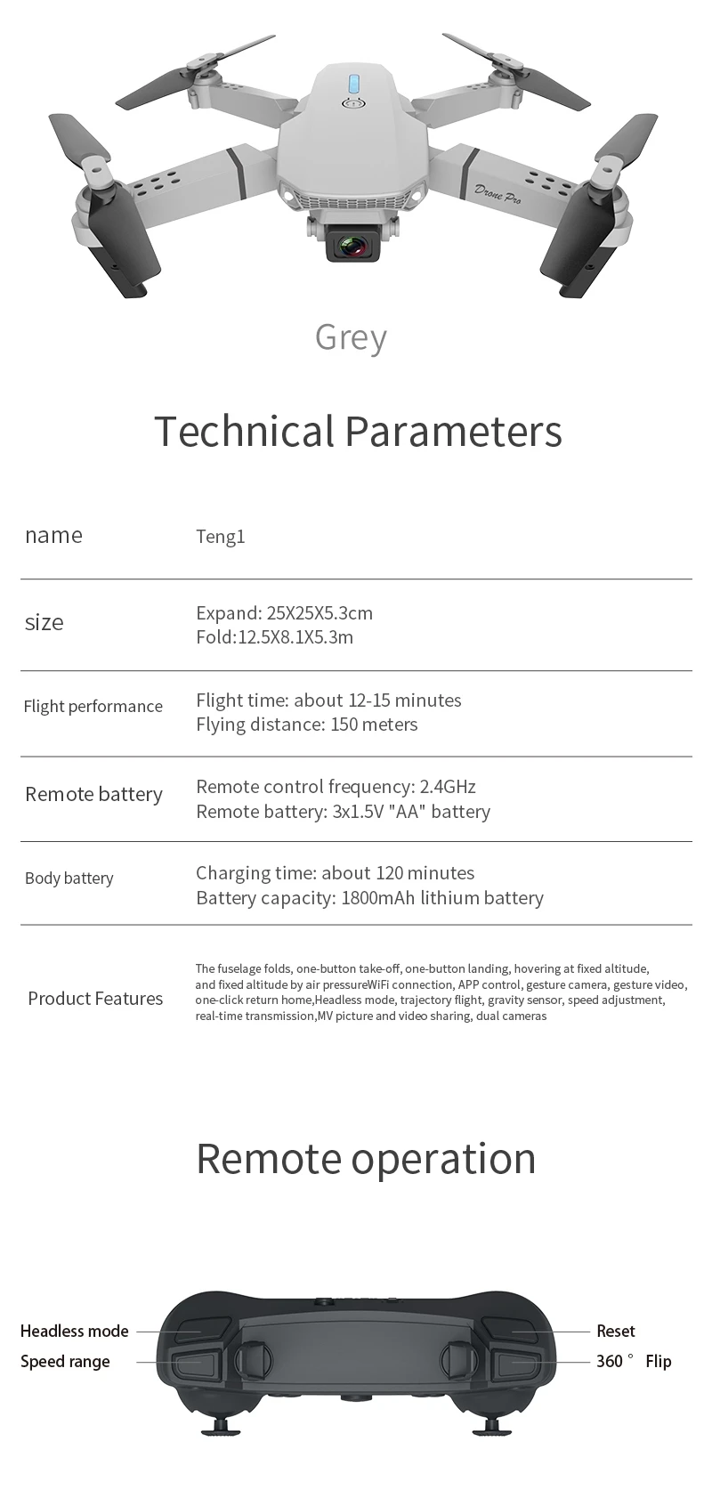 Drone E88 Wifi Fpv Rc Dron With Dual Pro 4k Hd Camera Wide-angle Remote ...