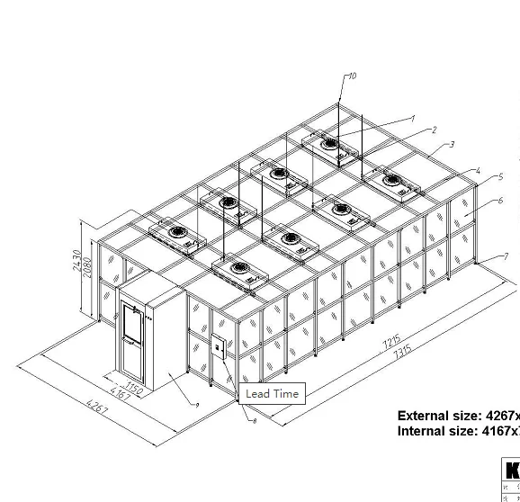 OEM Clean Class 100 Modular Clean Room/iso 5 ISO 7 Booth