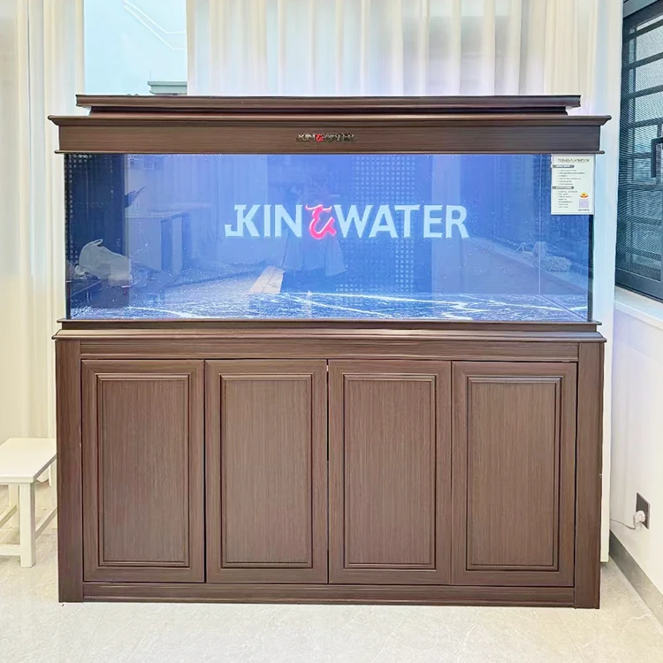 Custom Large Glass Fish Aquarium with Aluminum Base Cabinet - OEM