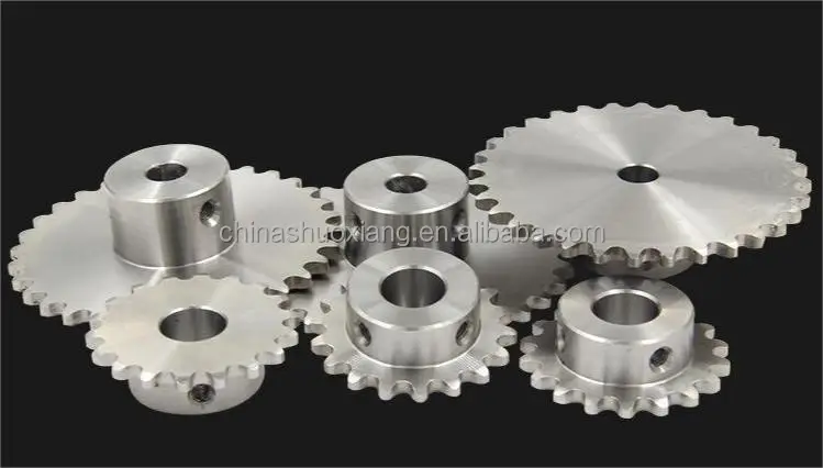 45# Steel Industrial Roller Chain Sprocket 10-32 Teeth With Keyway For ...