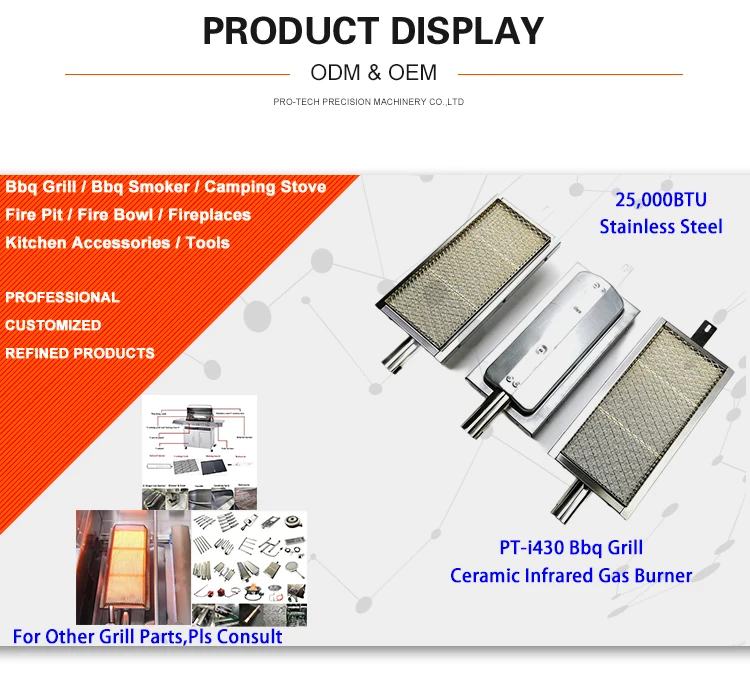 6a Universal Side Back Burners For 3 4 5 10 Burner United Professional ...