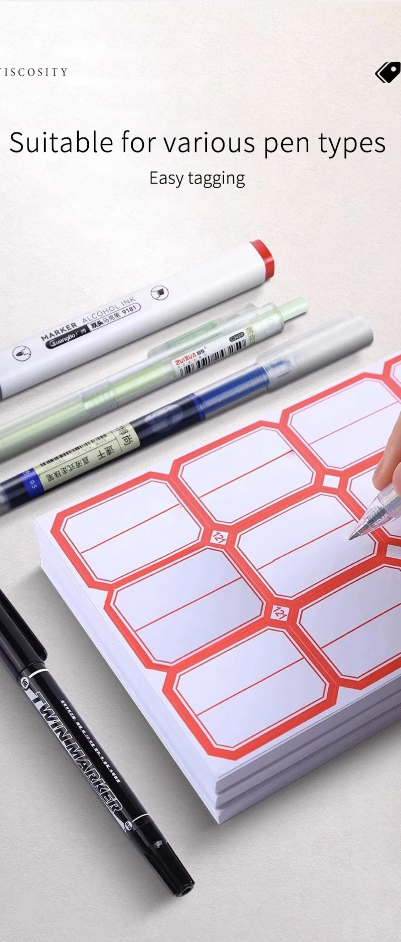 Blank Name Label Sticker Writable Sticker With Metallic Gold Border For ...