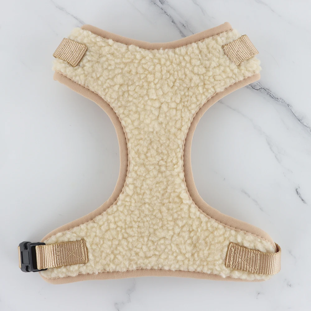 Luxury Teddy Fabric Fleece Dog Harness Set - Designer Personalized