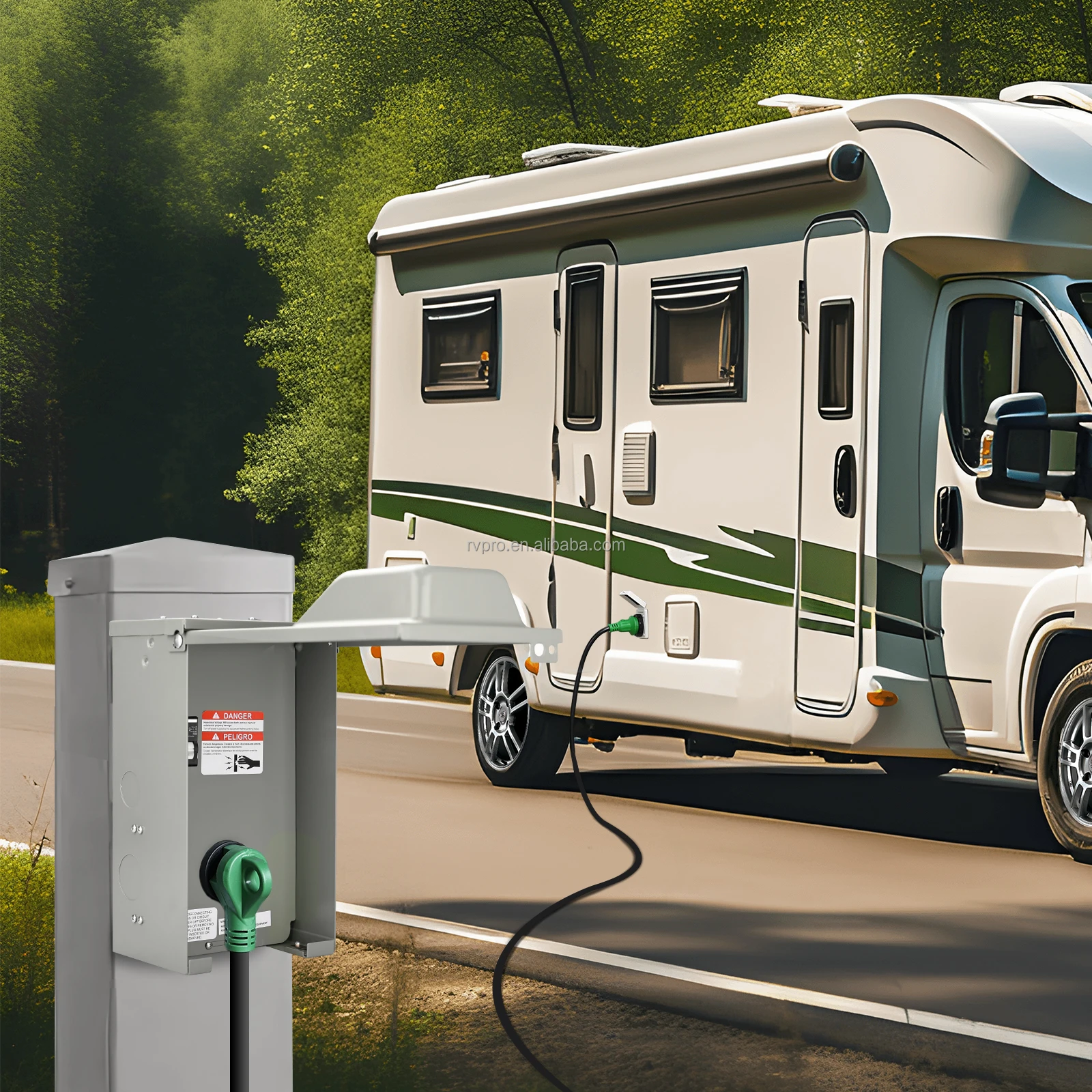 Temporary Power Outlet Panel,Rv Pedestal Electrical Panel,Nema Tt-30r ...