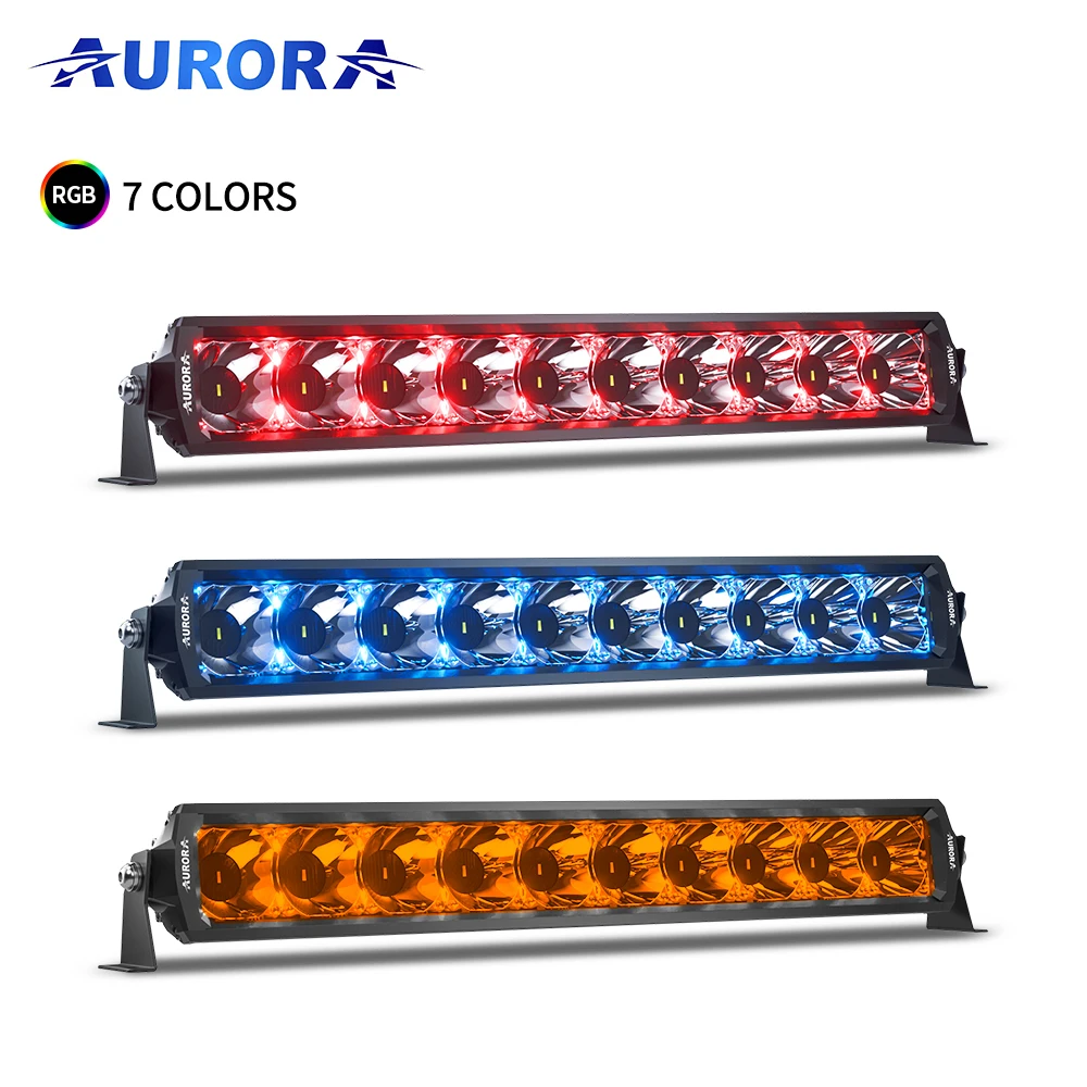 Aurora No Screw Ip68 Waterproof Led Light Bar Double Row Rgb Off Road ...