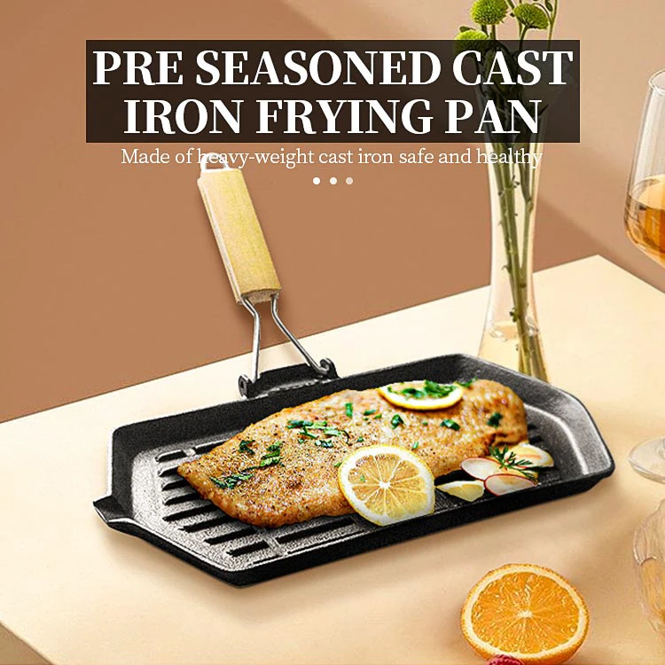 Wholesale Pre-seasoned Cast Iron Cookware Square Non Stick Cast Iron ...