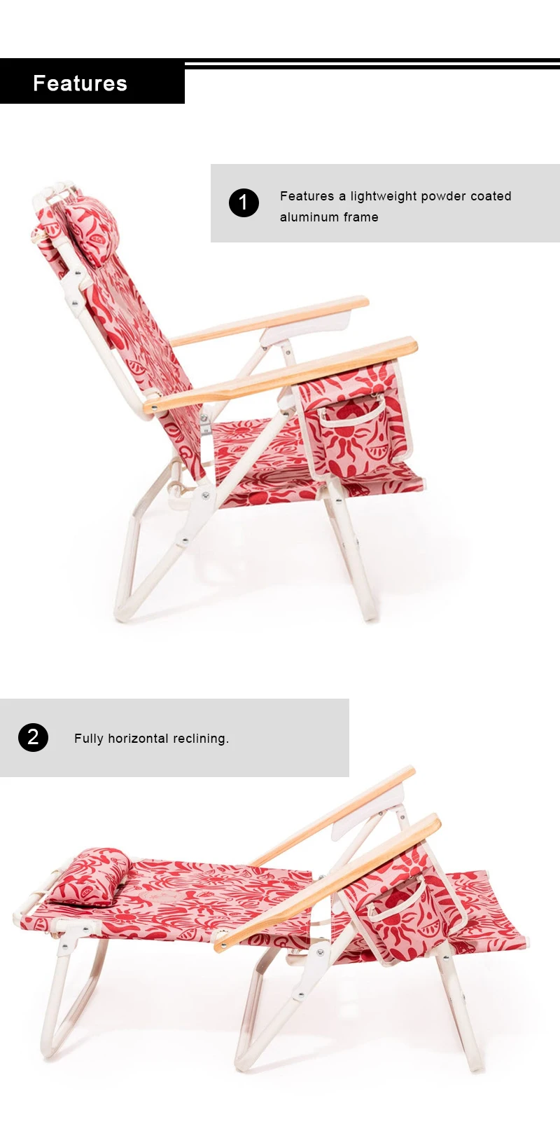 2025 New Design Outdoor Folding Collapsible Beach Chair Aluminum ...