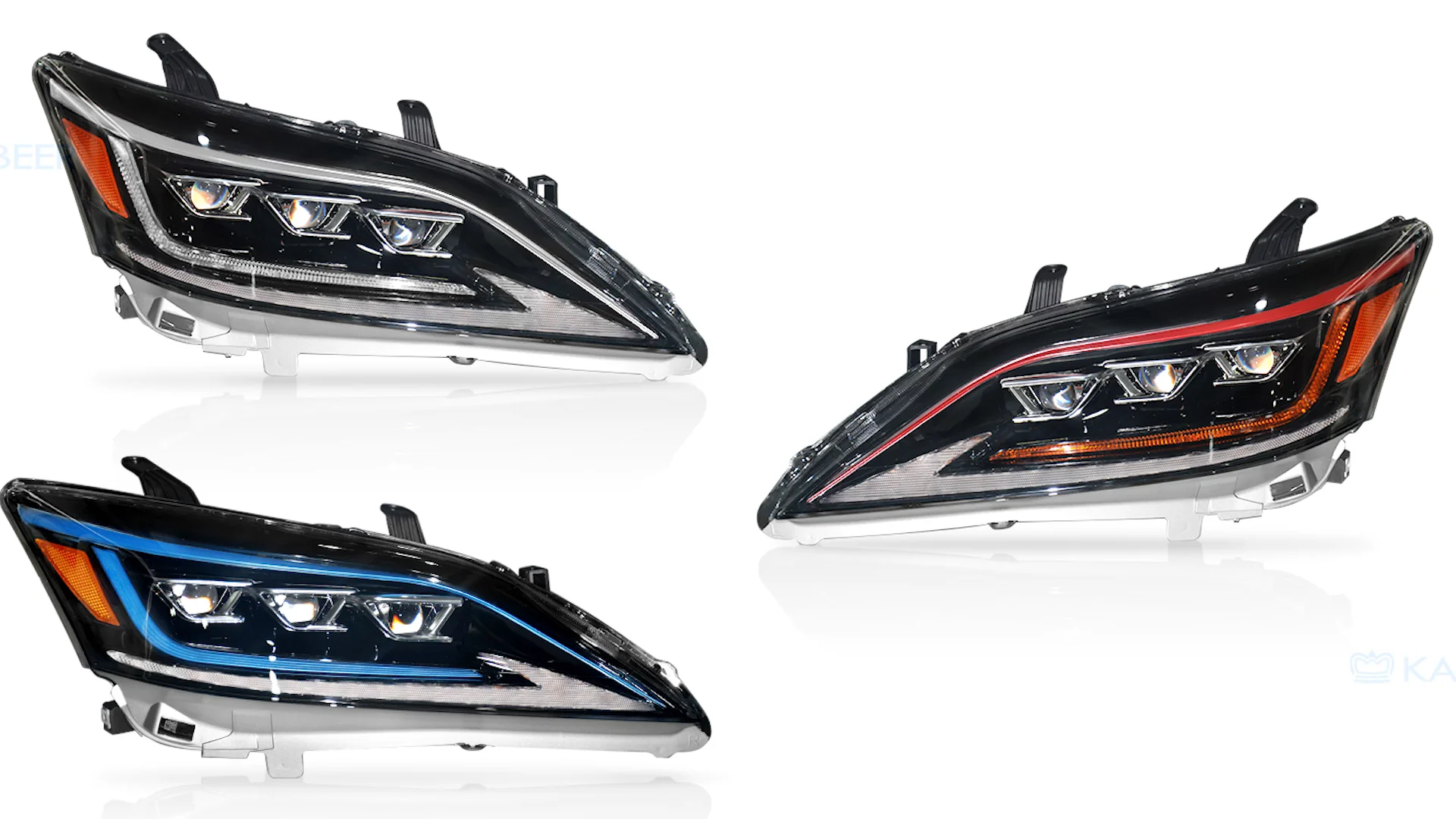 For Lexus Es240 Es350 Triple Angle Eyes Upgrade Full Led Headlight ...