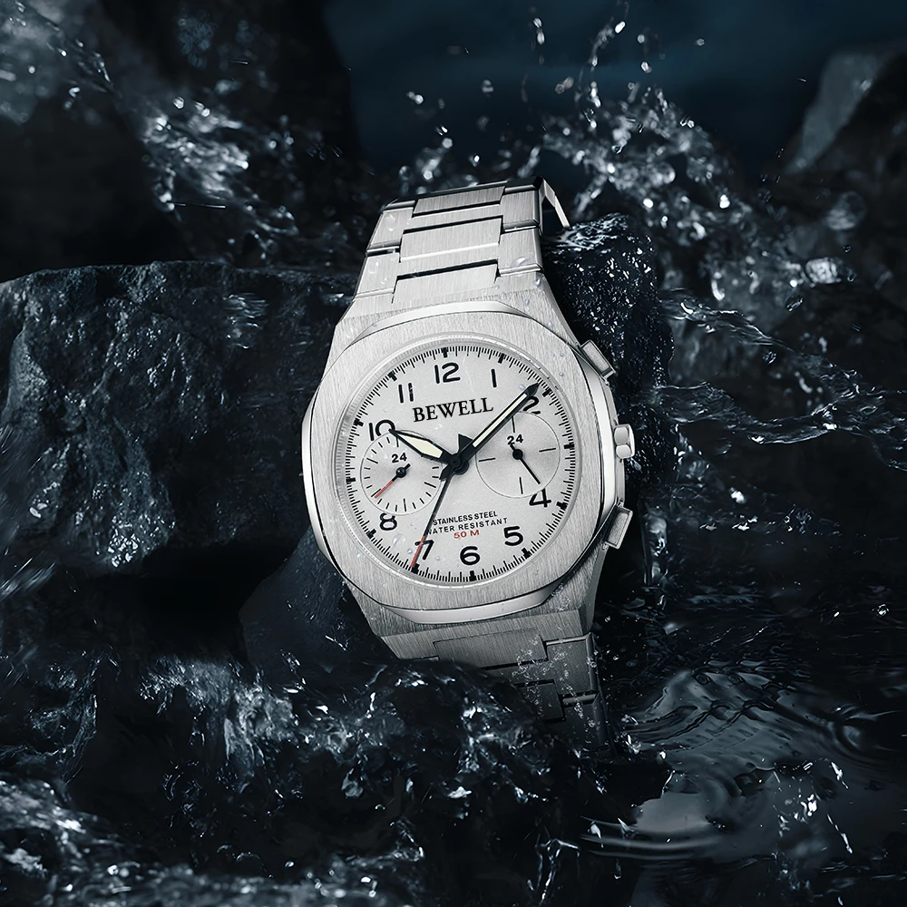 Luxury Quartz Watch With Japanese Chronograph Movement Stainless Steel ...