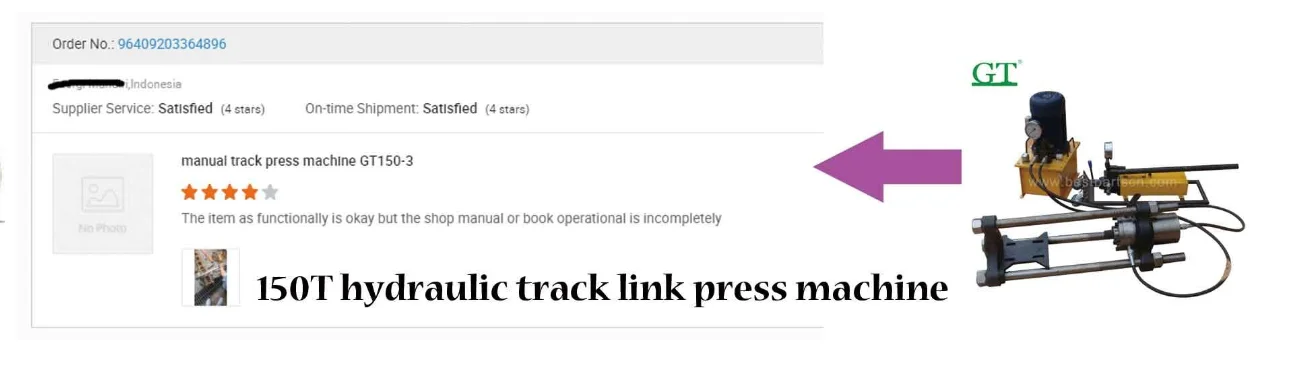 Hydraulic Portable Track Pin Press for Sale - 100T, 150T, 200T