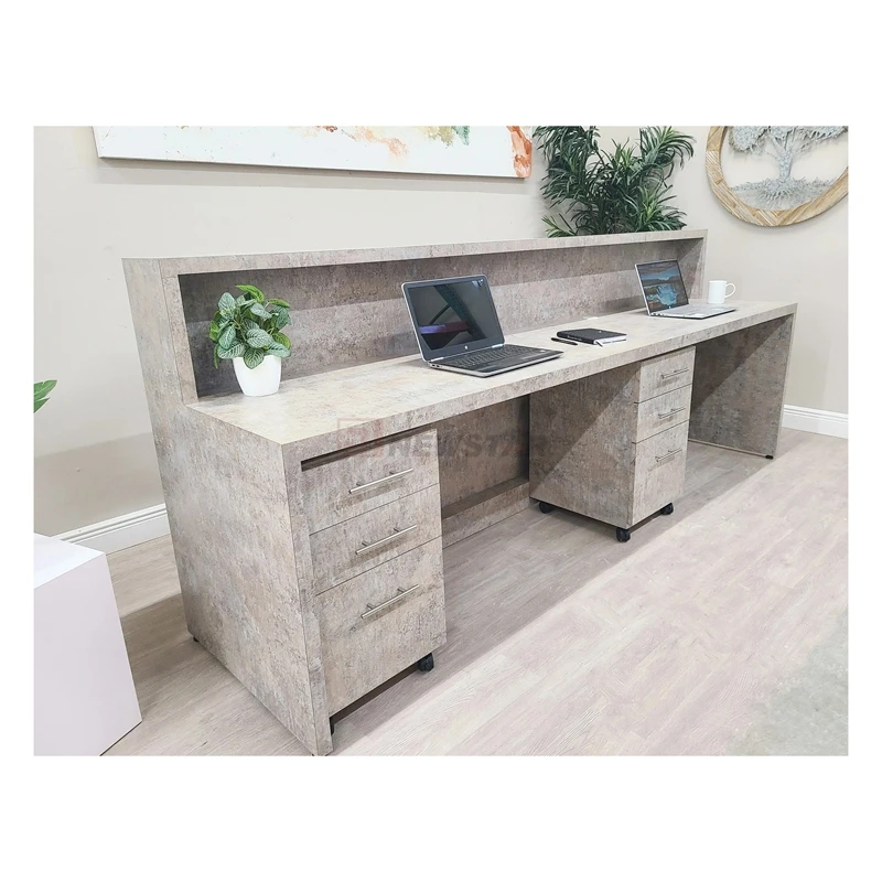 Newstar Natural Travertine Stone Reception Desk - Modern & Durable