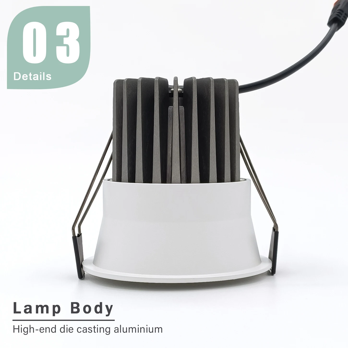 White Small Surrounds Indoor Spotlight Ceiling 7W Down Light Dimmable ...