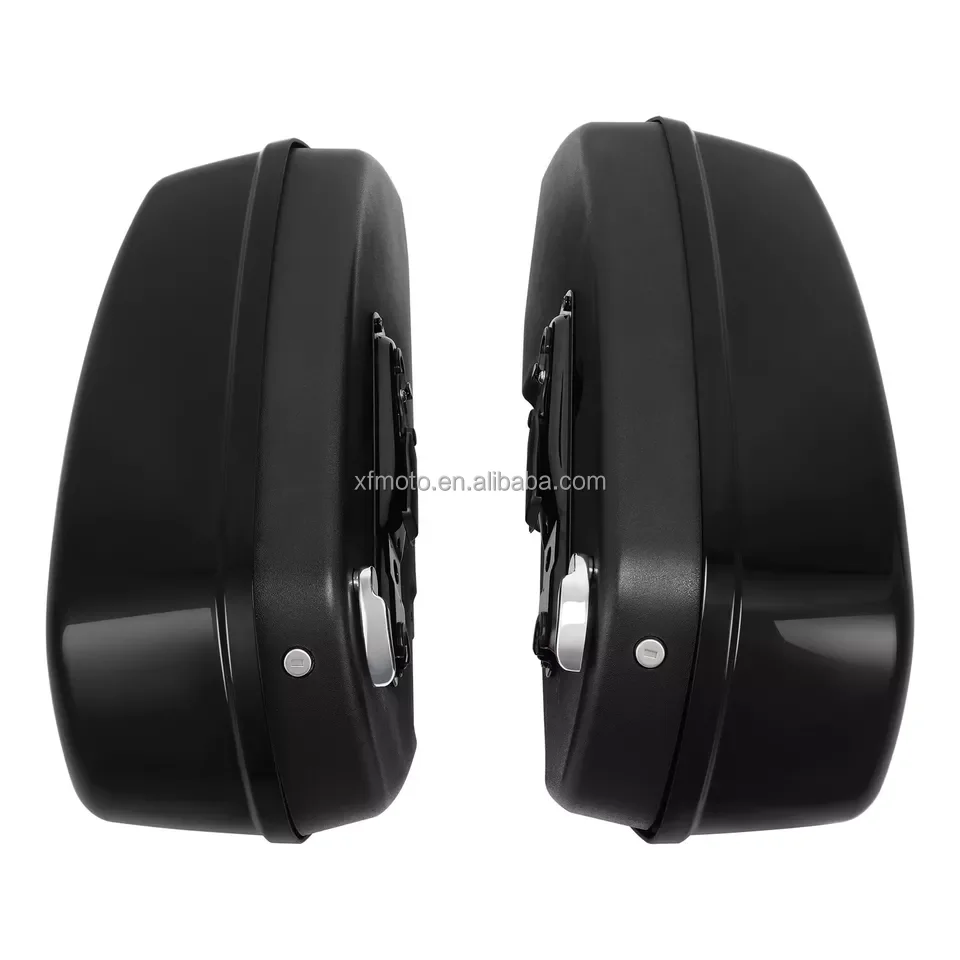 XF111595-GB Vivid Black Hard Saddlebags for Harley Fat Boy