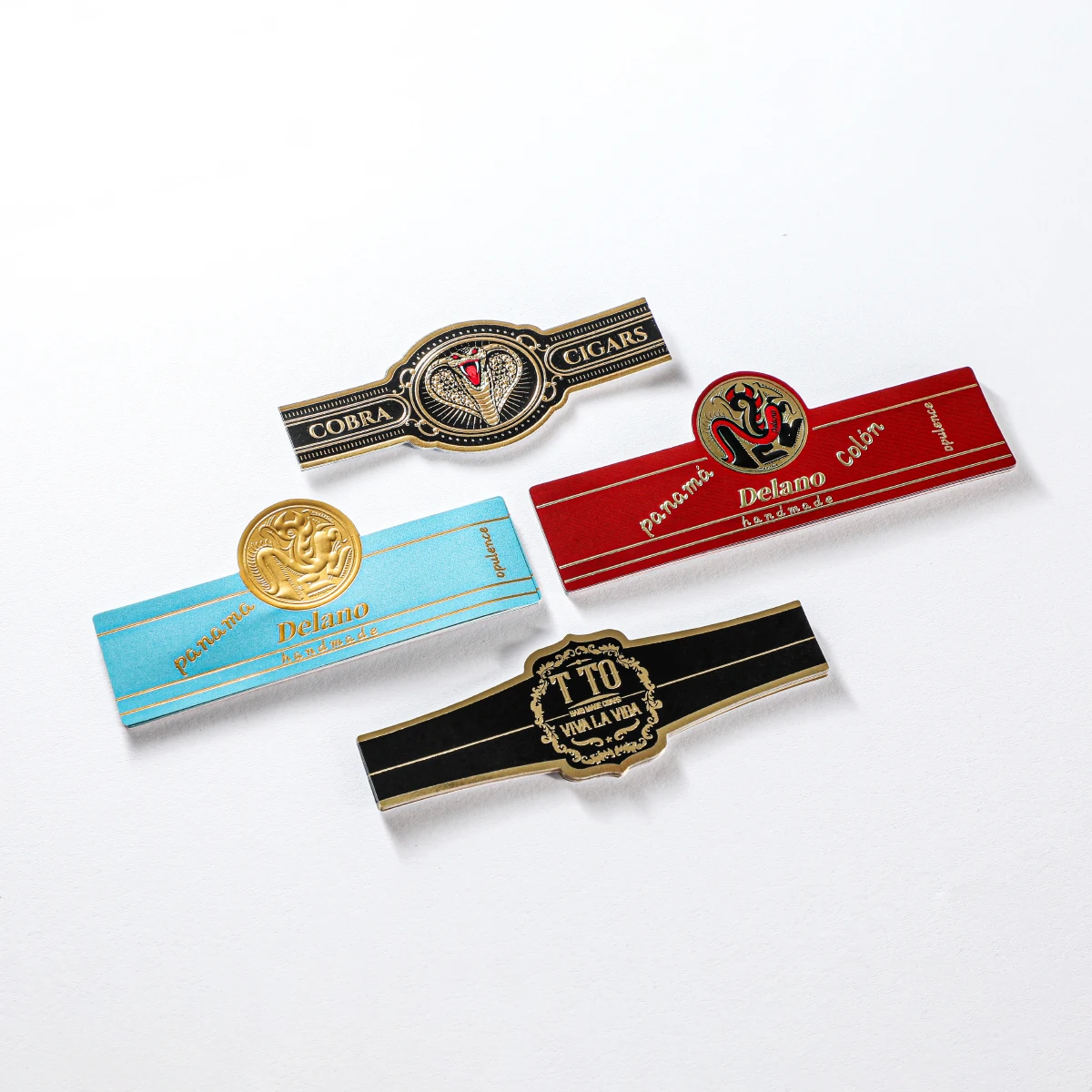 Luxury Cigar Label Band Custom Emboss Gold Foil Stamp Sticker Label For ...
