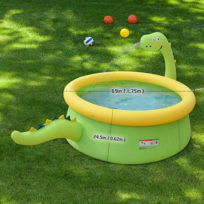 Garden Inflatable Baby Swimming Pool Dinosaur Kids Toddler Padding Pool ...