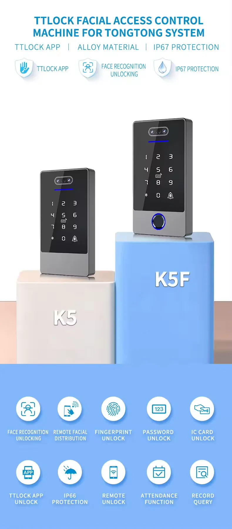 3d Face Recognition Access Control System Biometric Fingerprint Waterproof Access Control ...