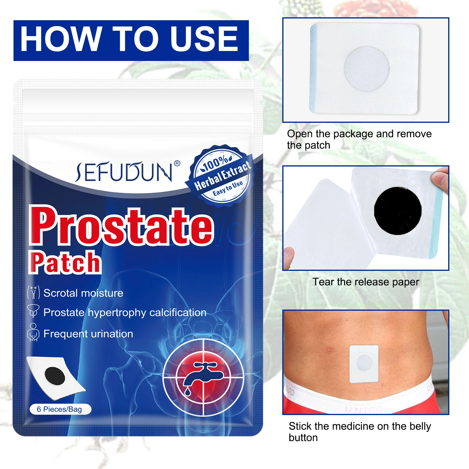 SEFUDUN Health Care Herbal Prostate Patch - Effective Treatment