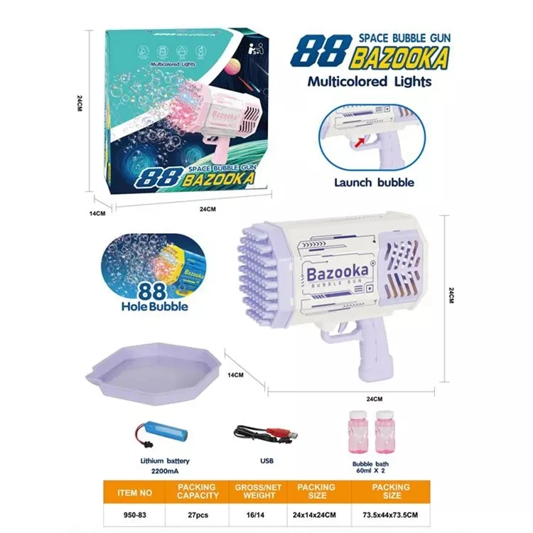 Wholesale Outdoor Kids Light Up Soap Bubble Toys 88 69 Holes Electric ...