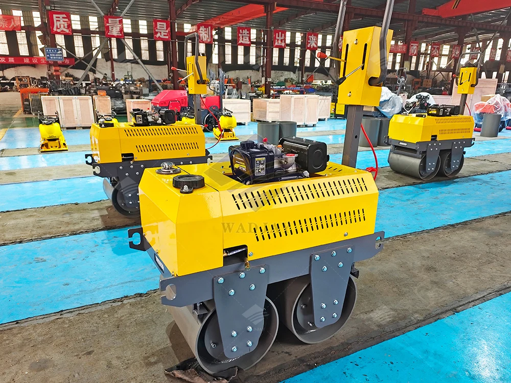 Diesel Engine Vibratory Double Drum Walk Behind Mini Road Roller 9 HP ...