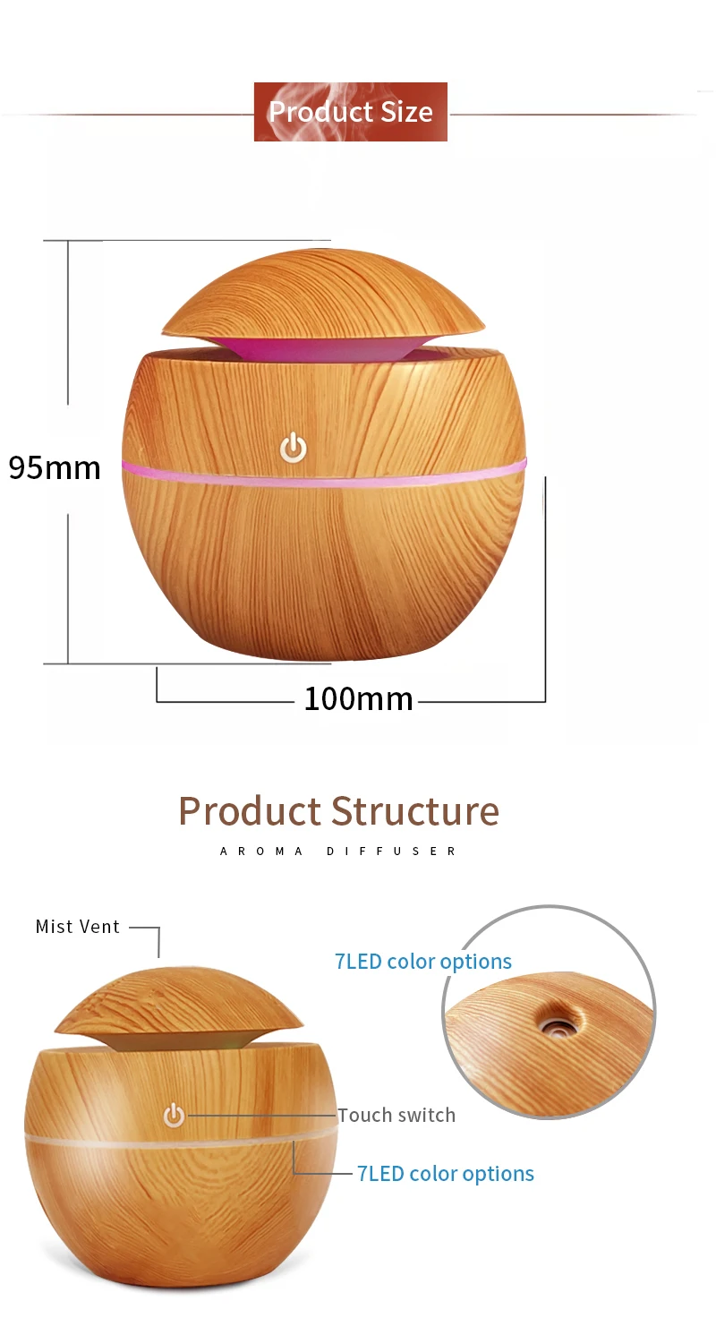 Hot Seller Mini Fragrance Wood Grain Air Diffuser Usb Portable ...