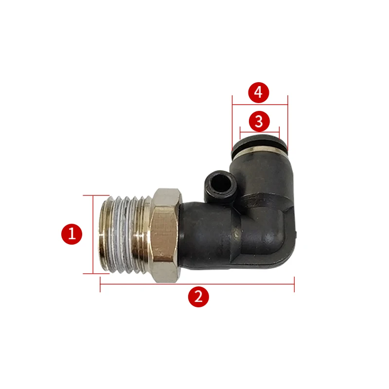 Pneumatic Connector L-Type Black Tracheal Plastic Joint