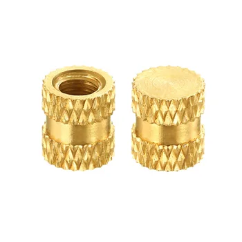Yellow Injection Molded Brass Insert Through Thread Knurled Overlapping ...