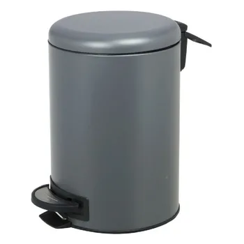 Ibarlom Round Shape Dustbin Iron Powder Coating Foot Pedal Dustbin ...